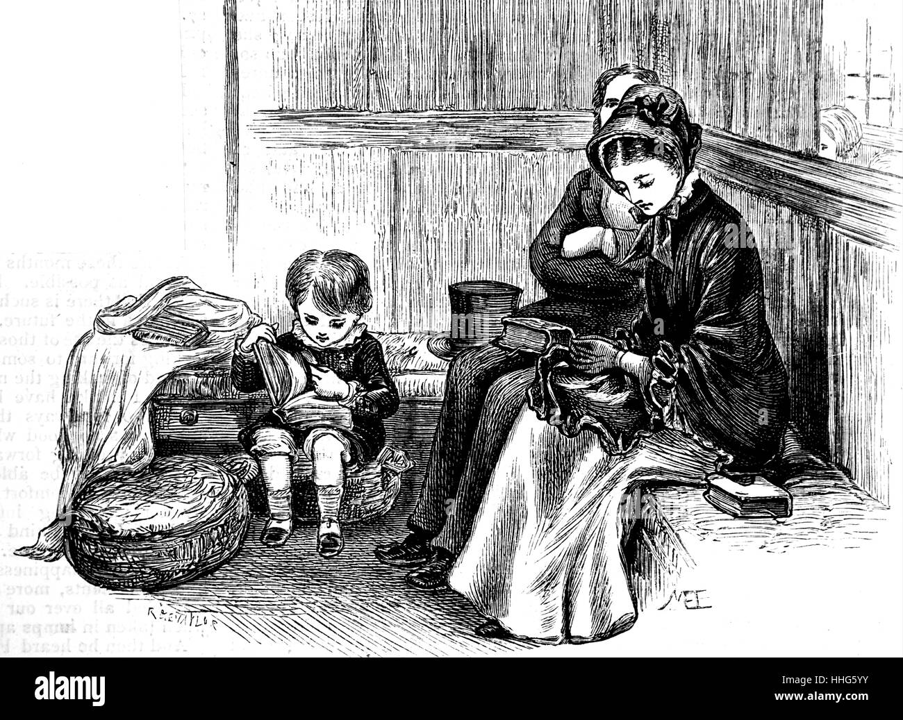 A family sat in a box pew in 1882. Box pew is a type of church pew that ...