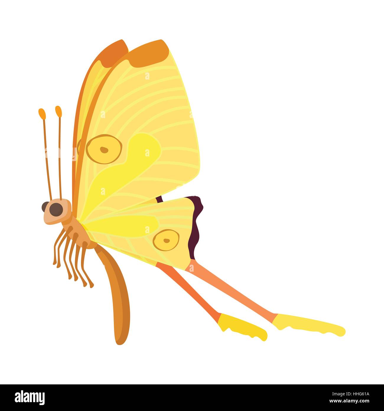 Yellow butterfly icon, cartoon style Stock Vector Image & Art - Alamy