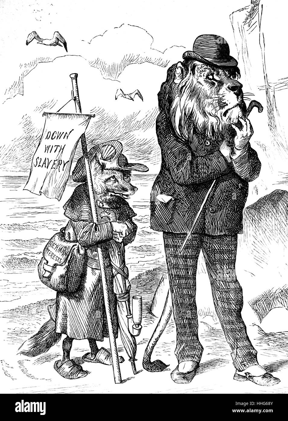 Cartoon lampooning the continuation of slavery in the German colonies ...