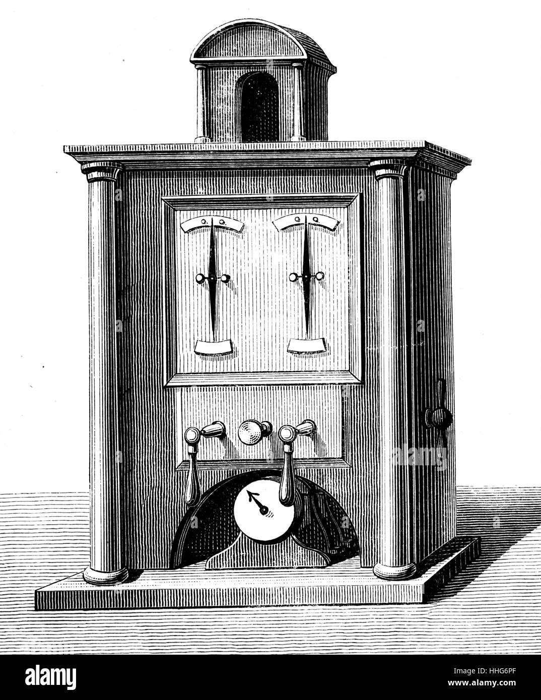 Cooke & Wheatstone's double needle telegraph. The letters of the ...