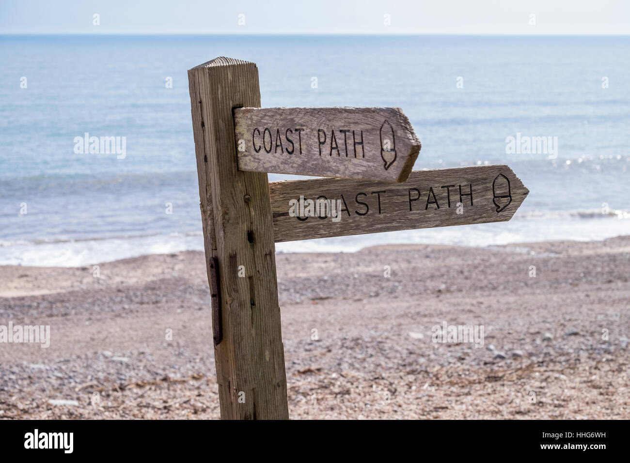 Coast path sign Devon Stock Photo - Alamy