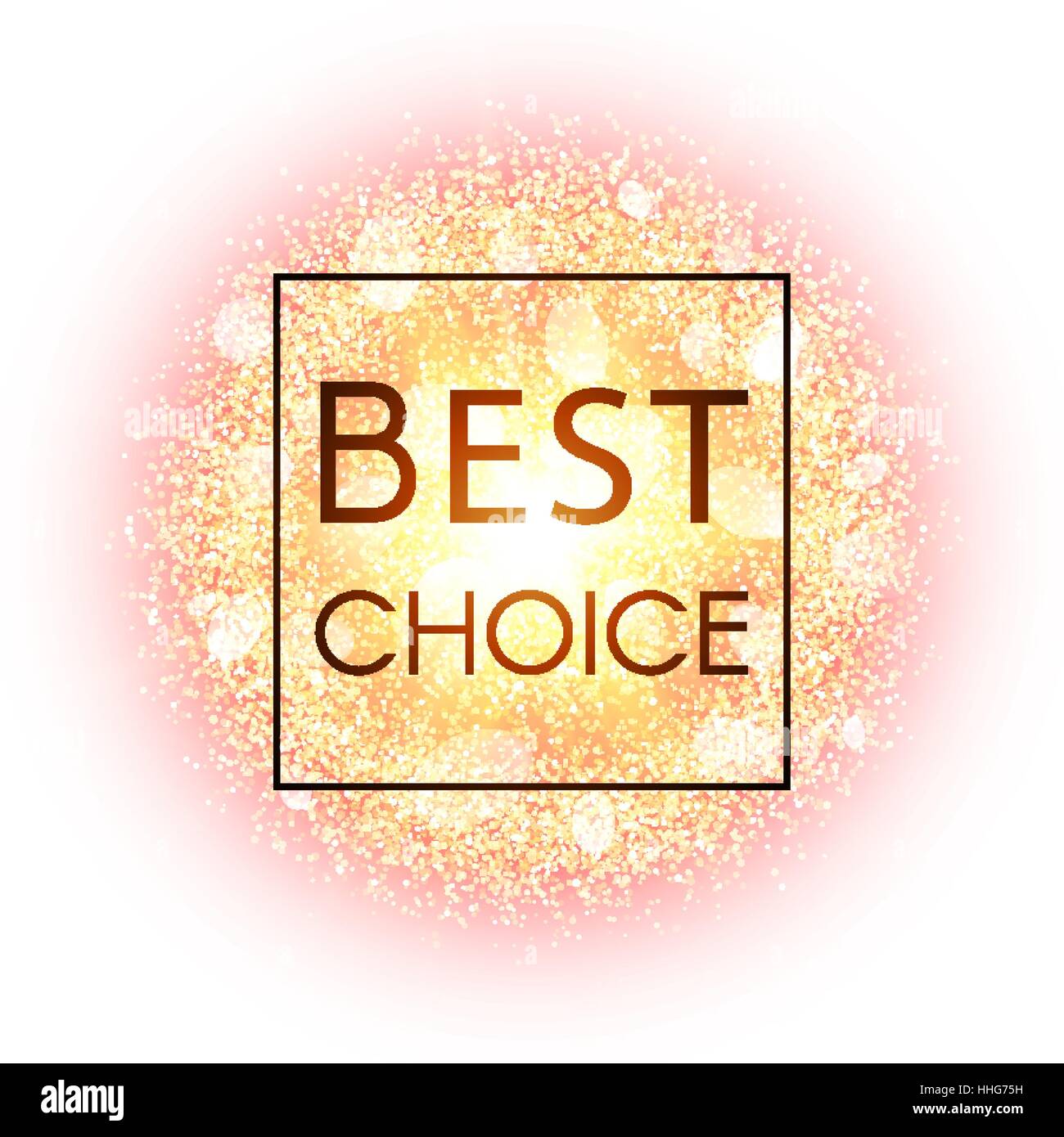 Best choice banner. Abstract explosion with gold glittering elements ...