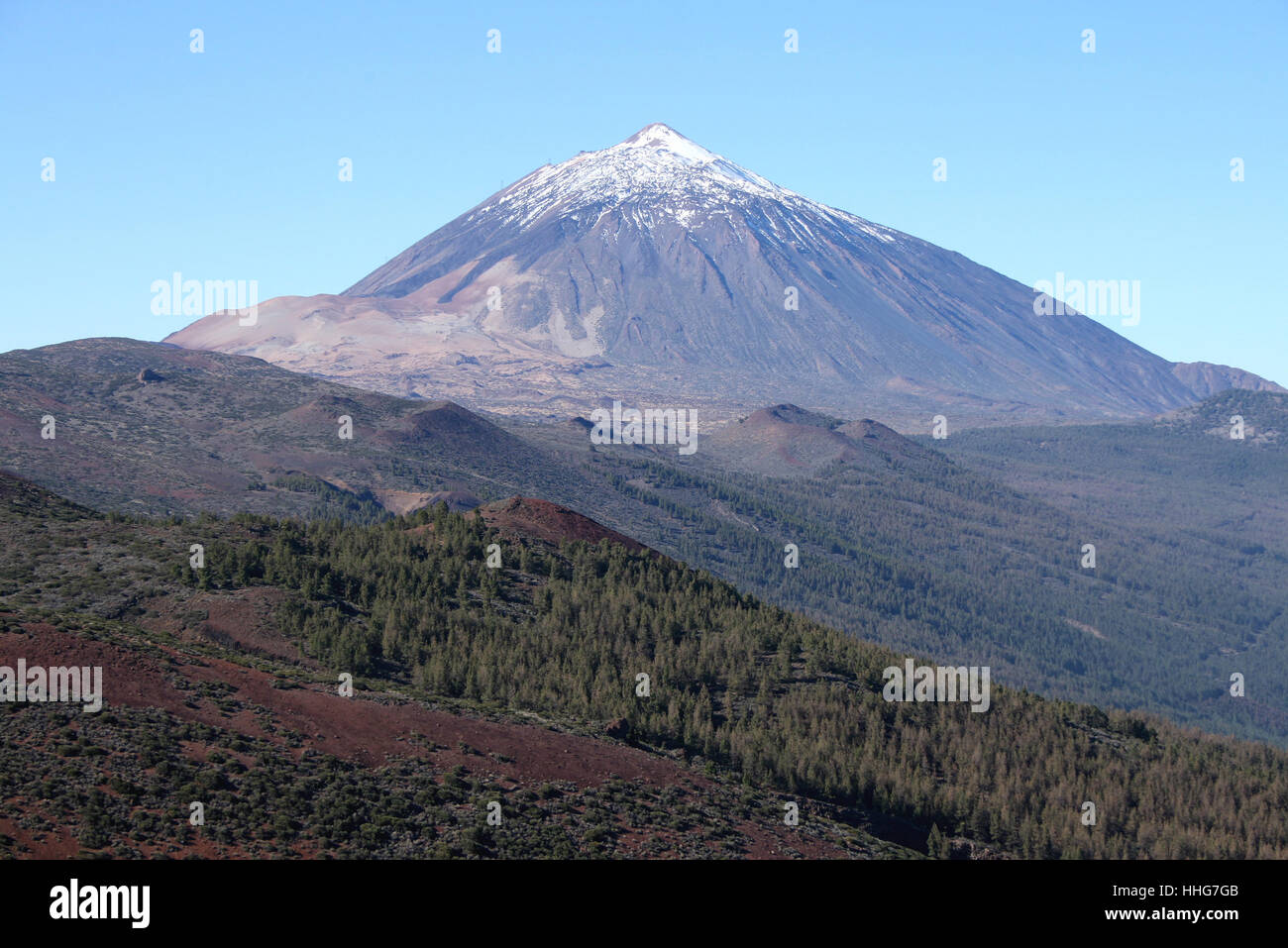 overlooking the snow-capped peak of mount teide,tenerife Stock Photo ...