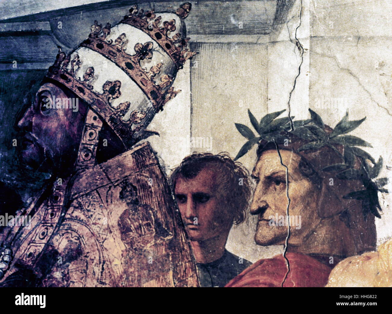 Pope Sixtus IV and the poet Dante. (detail from 'The Disputation of the ...