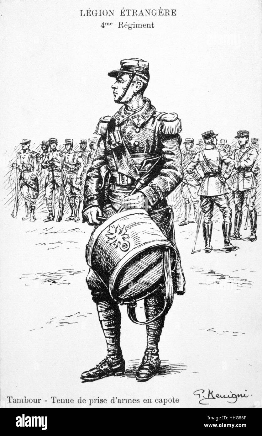 illustration of a soldier of the French Foreign. Circa 1890 Stock Photo ...