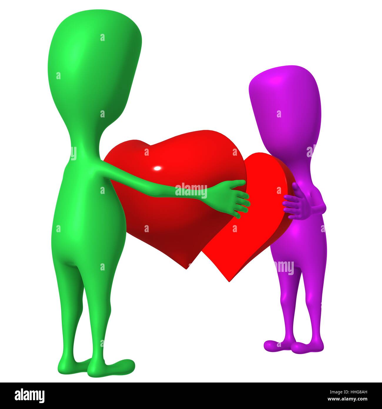 3d puppet give to each other heart hi-res stock photography and images ...