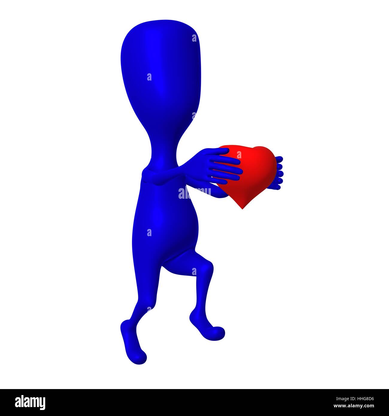 One 3d puppet is going give its heart Stock Photo - Alamy