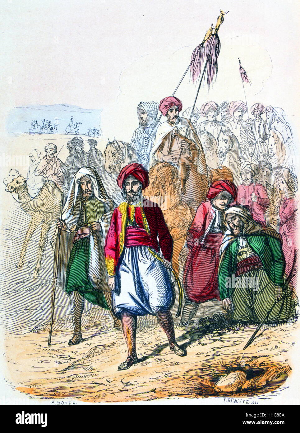 Ibrahim Pasha (eldest son of Muhammad Ali)marches on foot with his ...
