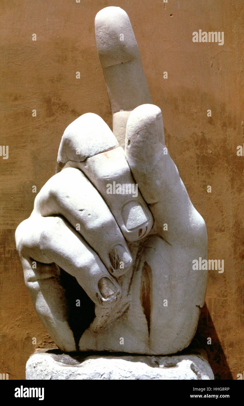 Giant sized hand from he Colossus of Constantine, a statue of the Roman ...