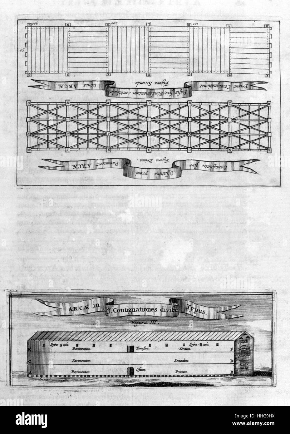 Arca Noe, (building the ark), by Athanasius Kircher (1602-1680 ...