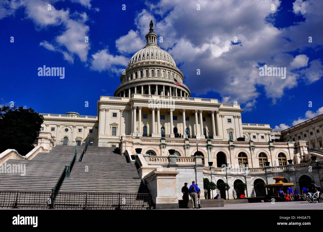 Washington, DC - April 9, 2014: West front of the United States Capitol ...
