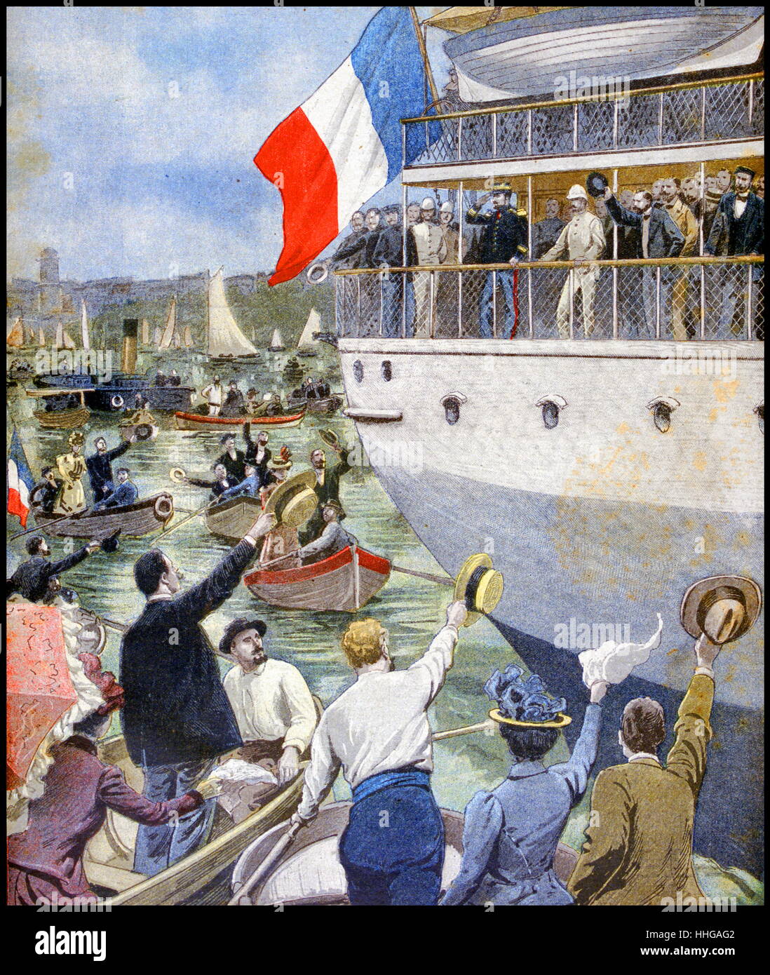 Departure of Colonel Marchand with French expeditionary forces to crush ...