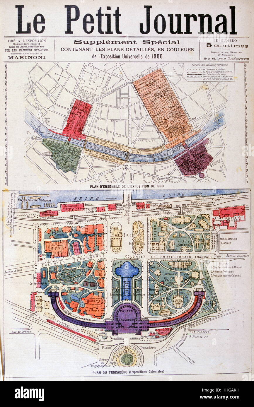 Illustration showing a plan of the exhibition areas for the Exposition ...