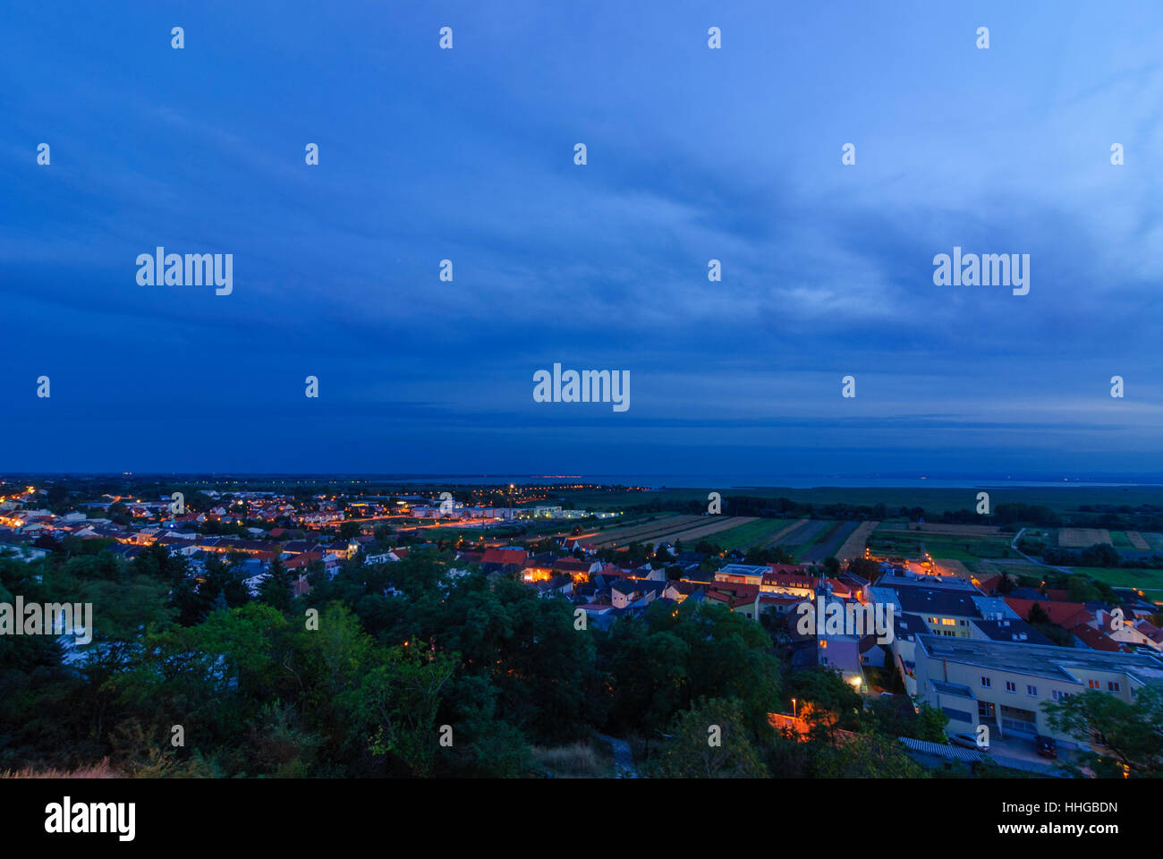 Neusiedl am See: View to town and lake Neusiedl, Neusiedler See (Lake ...