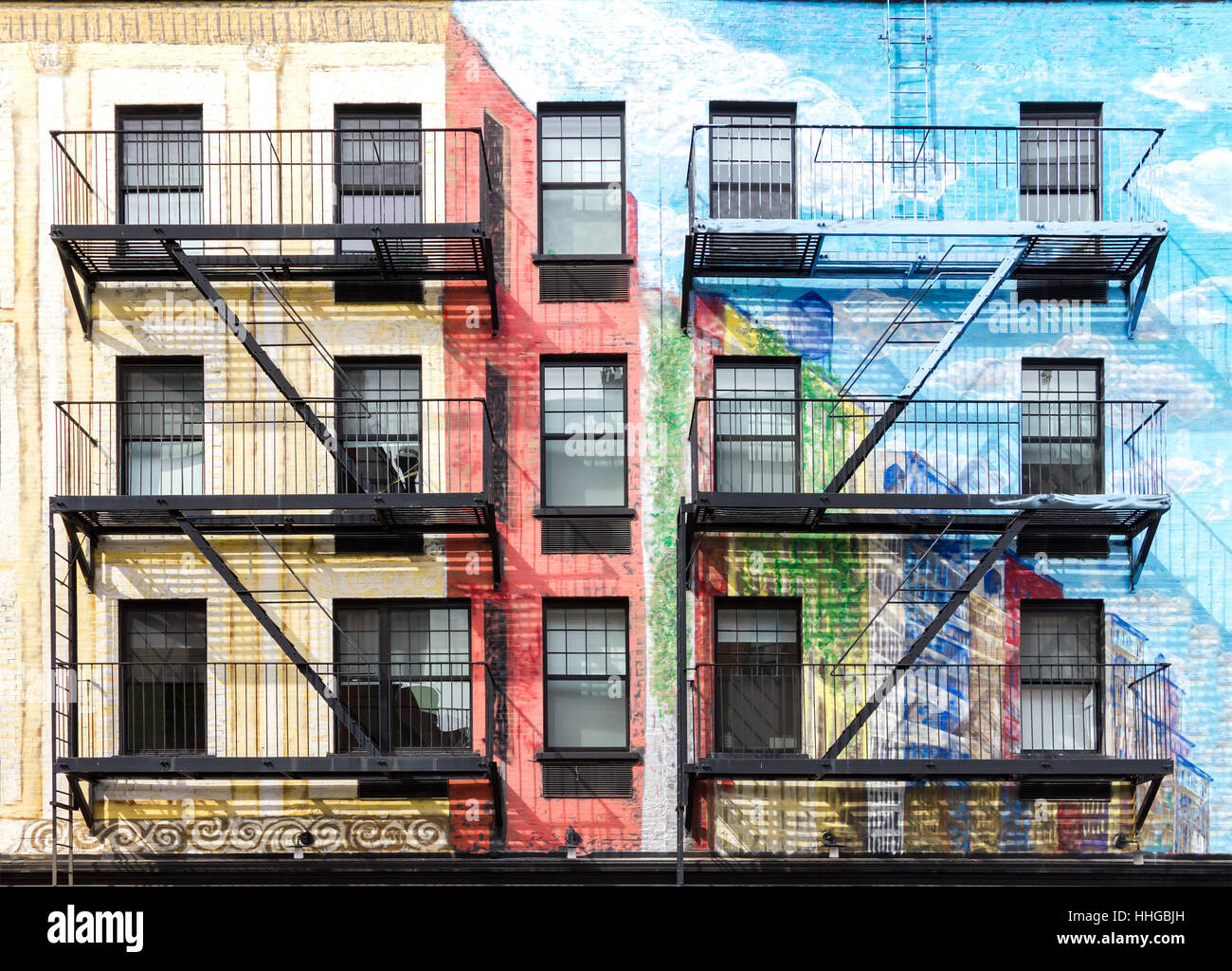 Colorful painted buildings in the East Village of Manhattan, New York ...