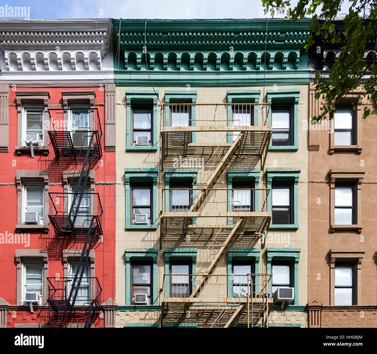 Colorful Old Apartment Buildings In The Greenwich Village Neighborhood