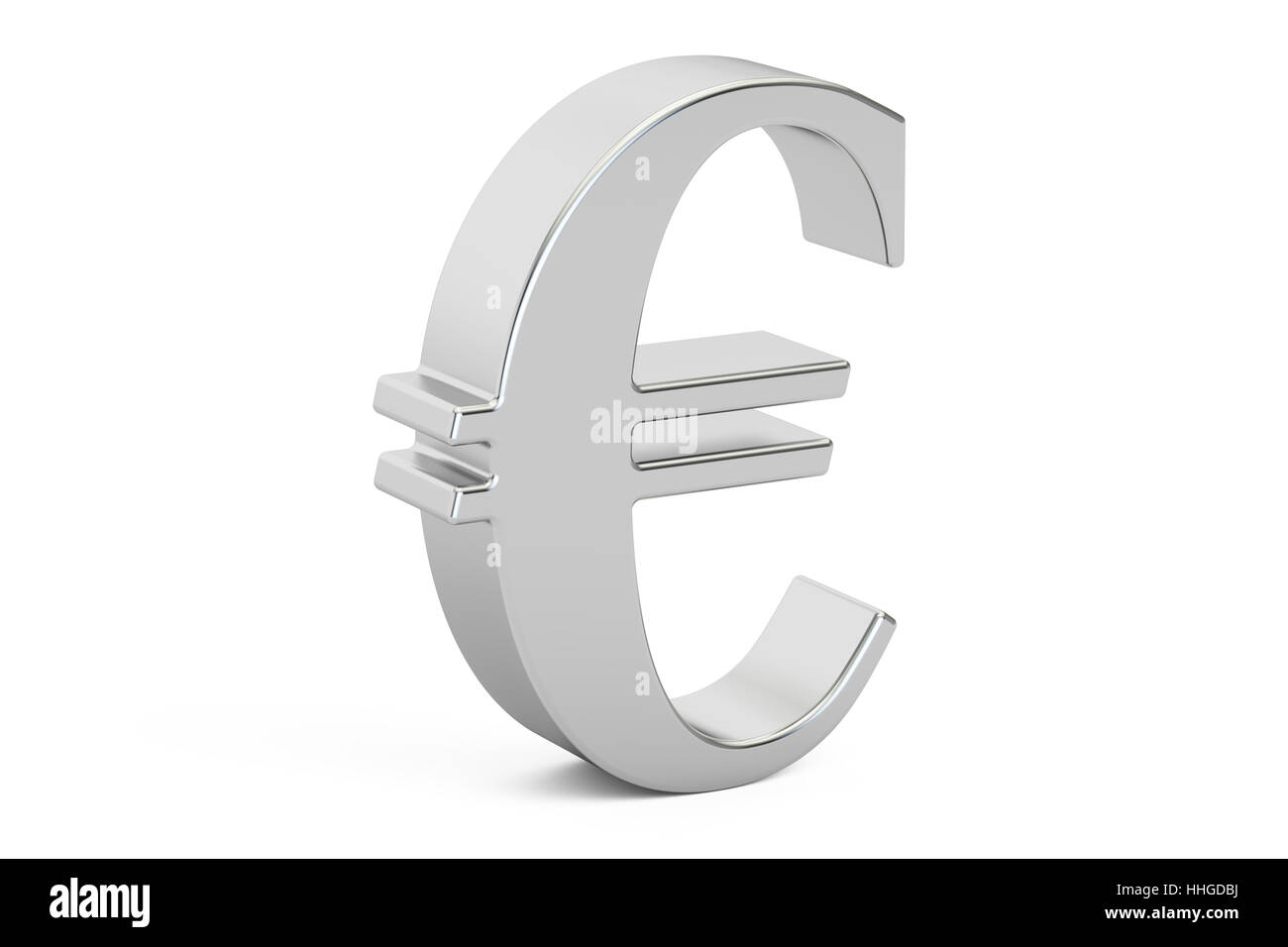 Steel euro symbol, 3D rendering isolated on white background Stock ...