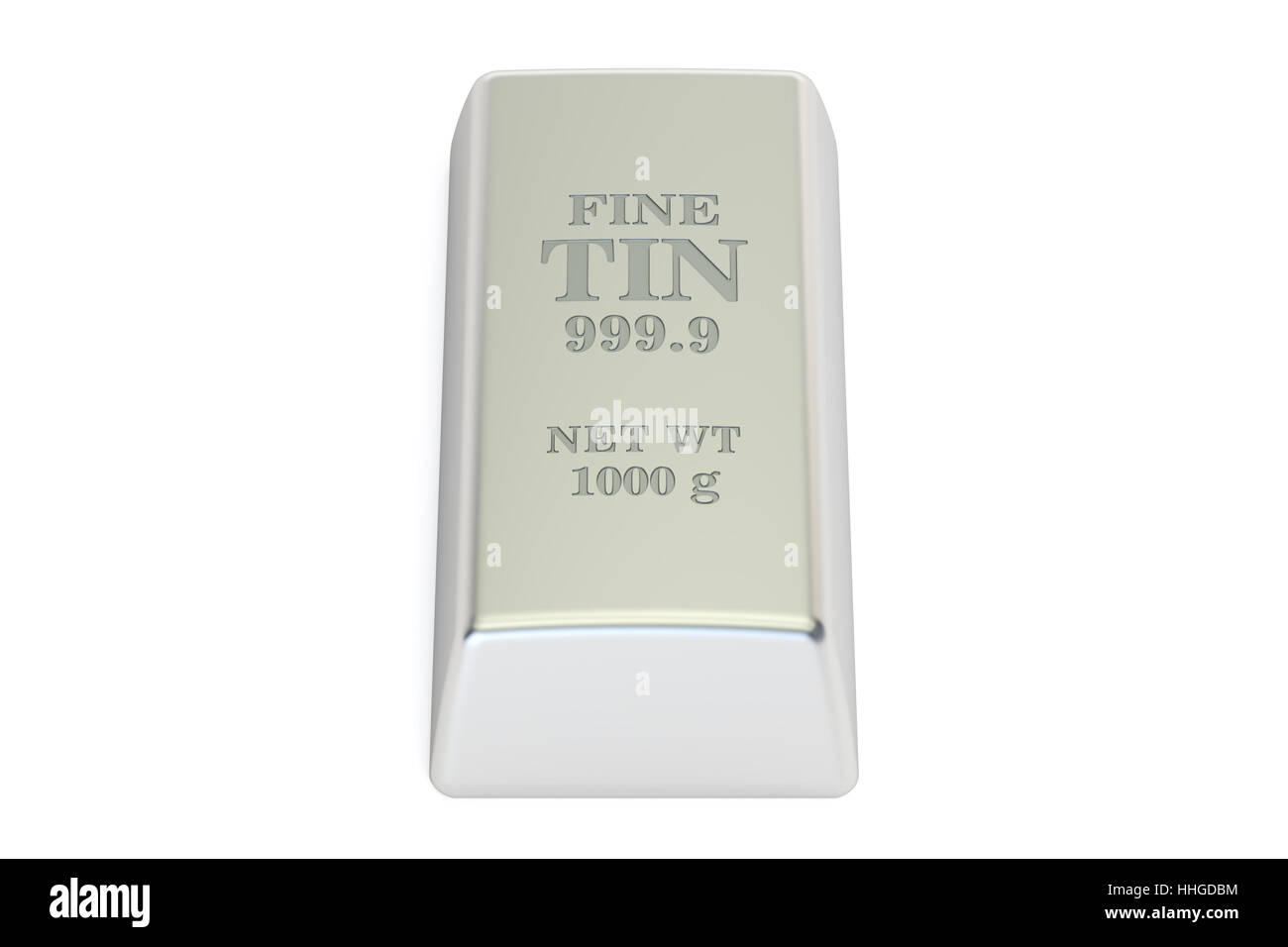 Tin ingot, 3D rendering isolated on white background Stock Photo - Alamy