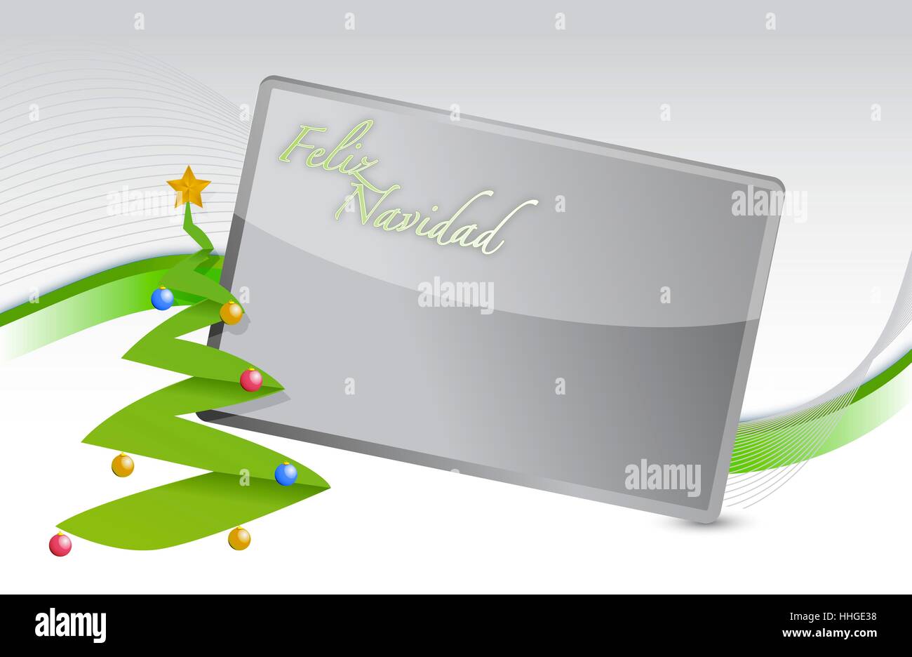 Spanish Christmas tree and banner background illustration Stock Photo ...