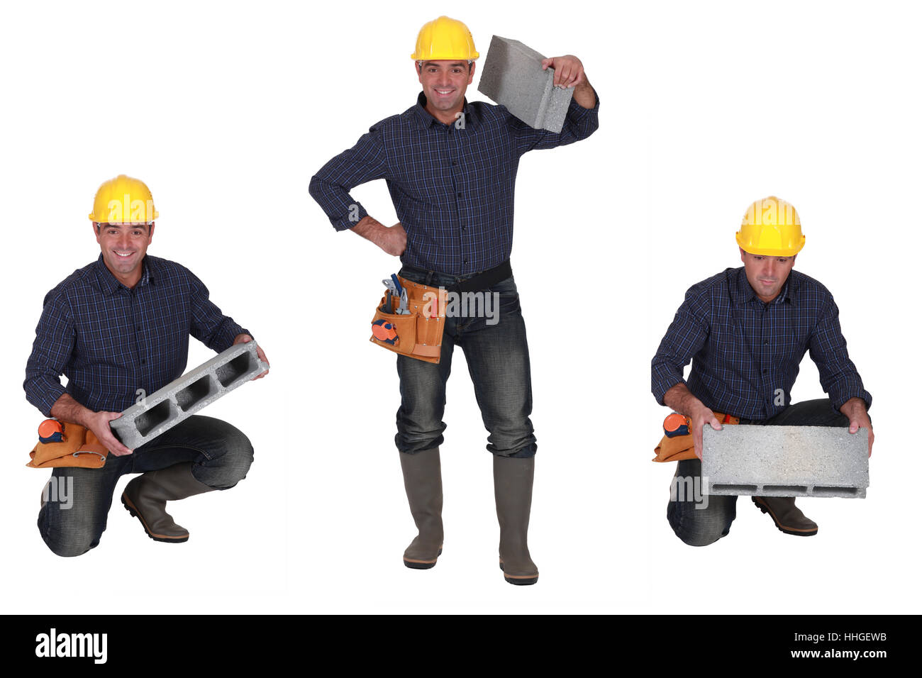 Builder carrying building block hi-res stock photography and images - Alamy