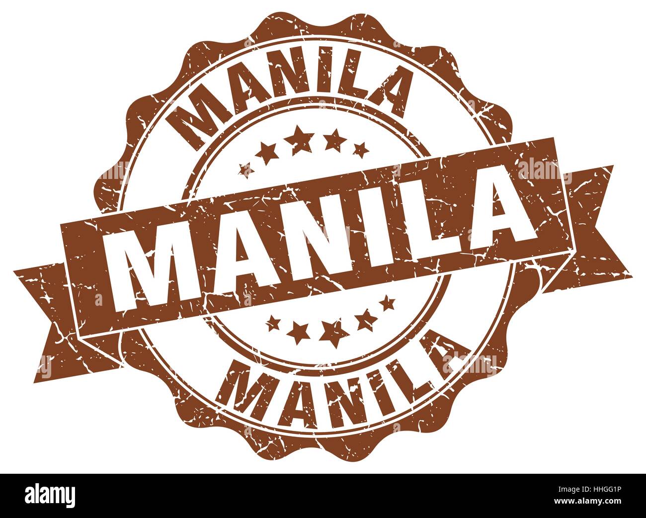 Manila round ribbon seal Stock Vector Image & Art - Alamy