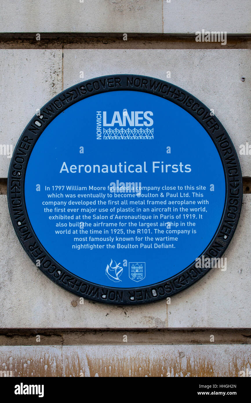 History of norwich plaque hi-res stock photography and images - Alamy