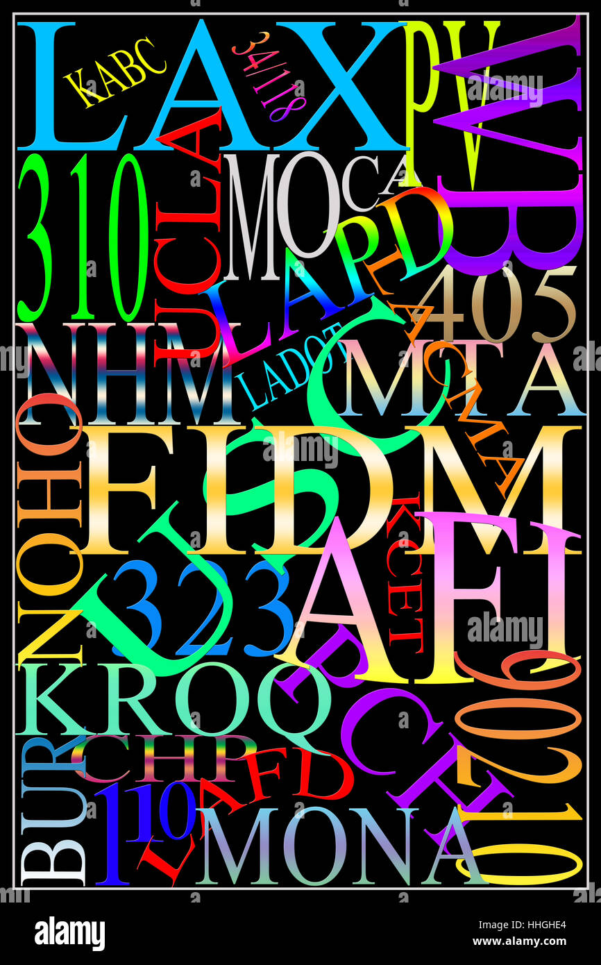 Los Angeles graphic design poster art Stock Photo - Alamy