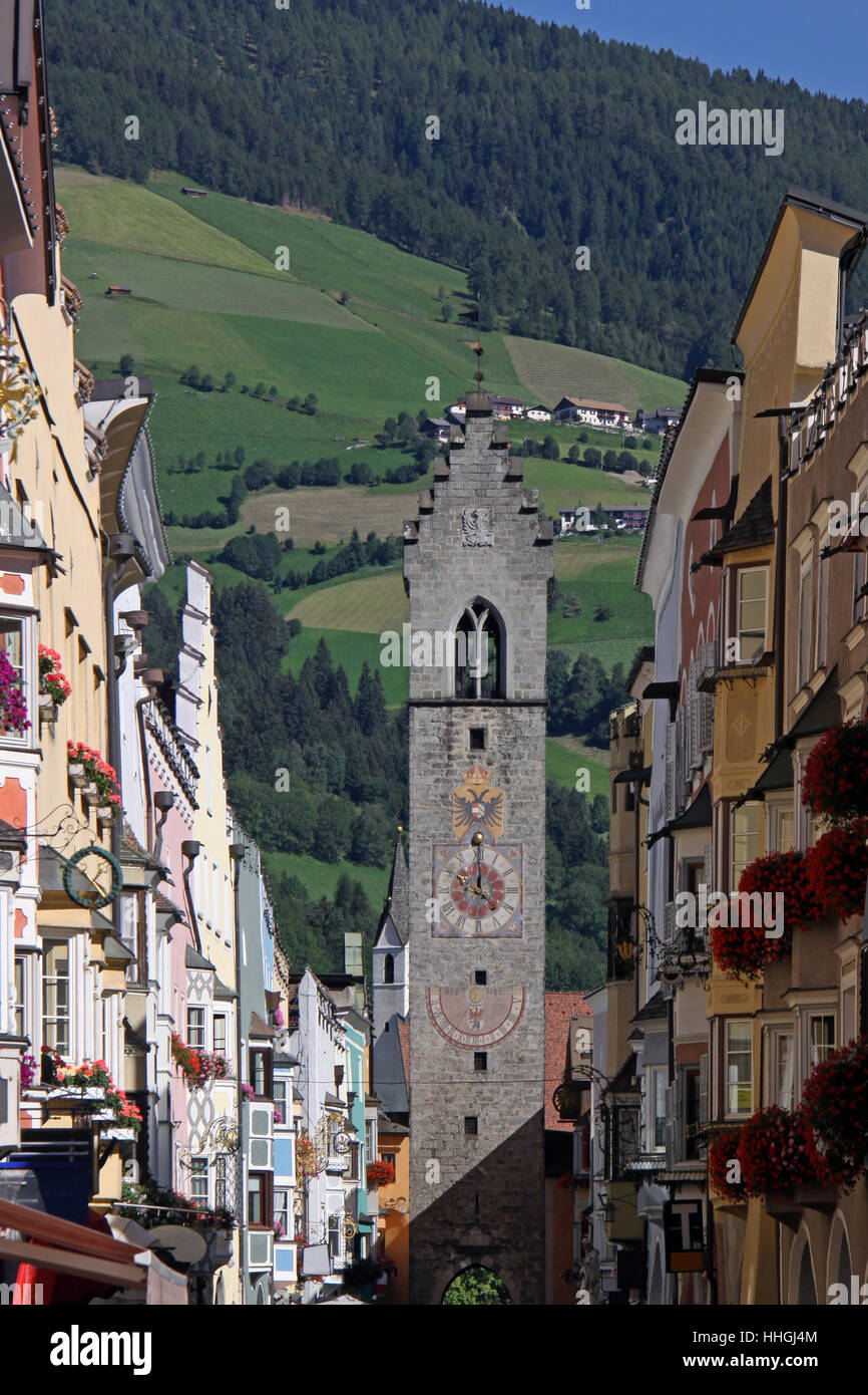 south tyrol, emblem, tower, south tyrol, pedestrian zone, emblem, italy ...