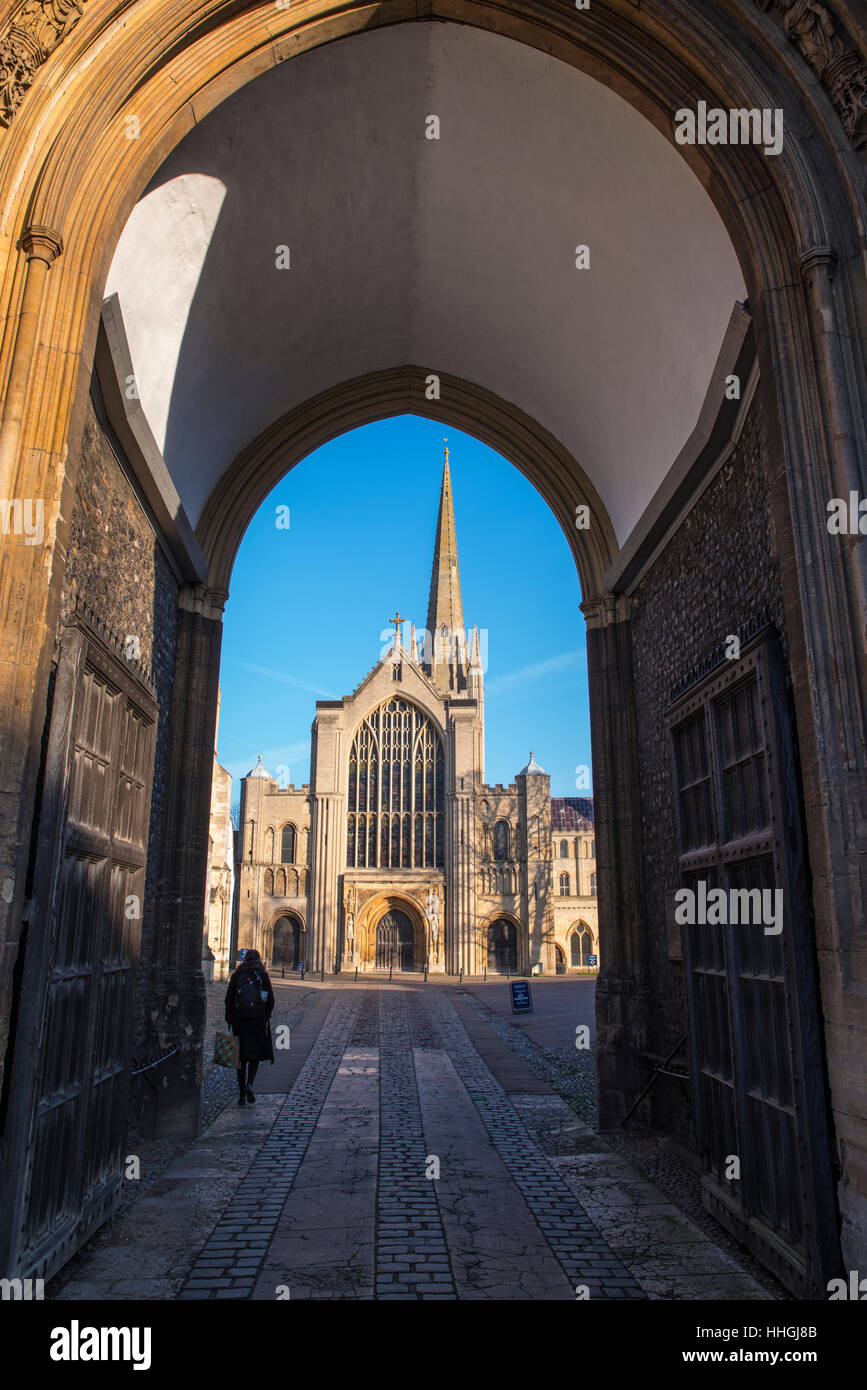 A view of the magnificent Norwich Cathedral through the Erpingham Gate ...