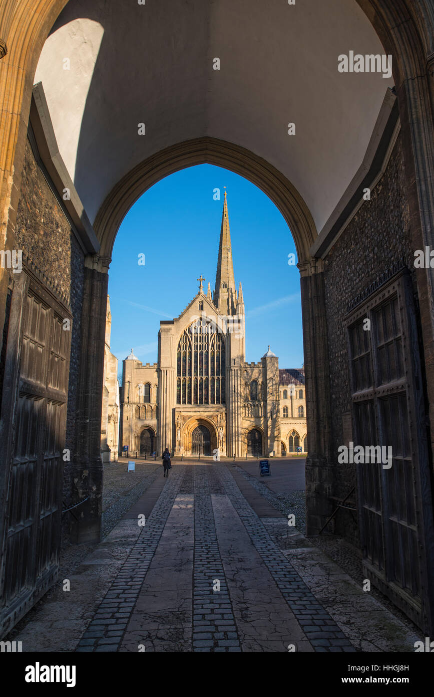 A view of the magnificent Norwich Cathedral through the Erpingham Gate ...