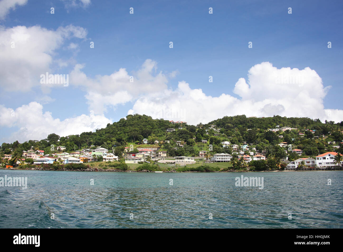 Beautiful landscape of St Georges, Grenada from the ocean, Caribbean ...