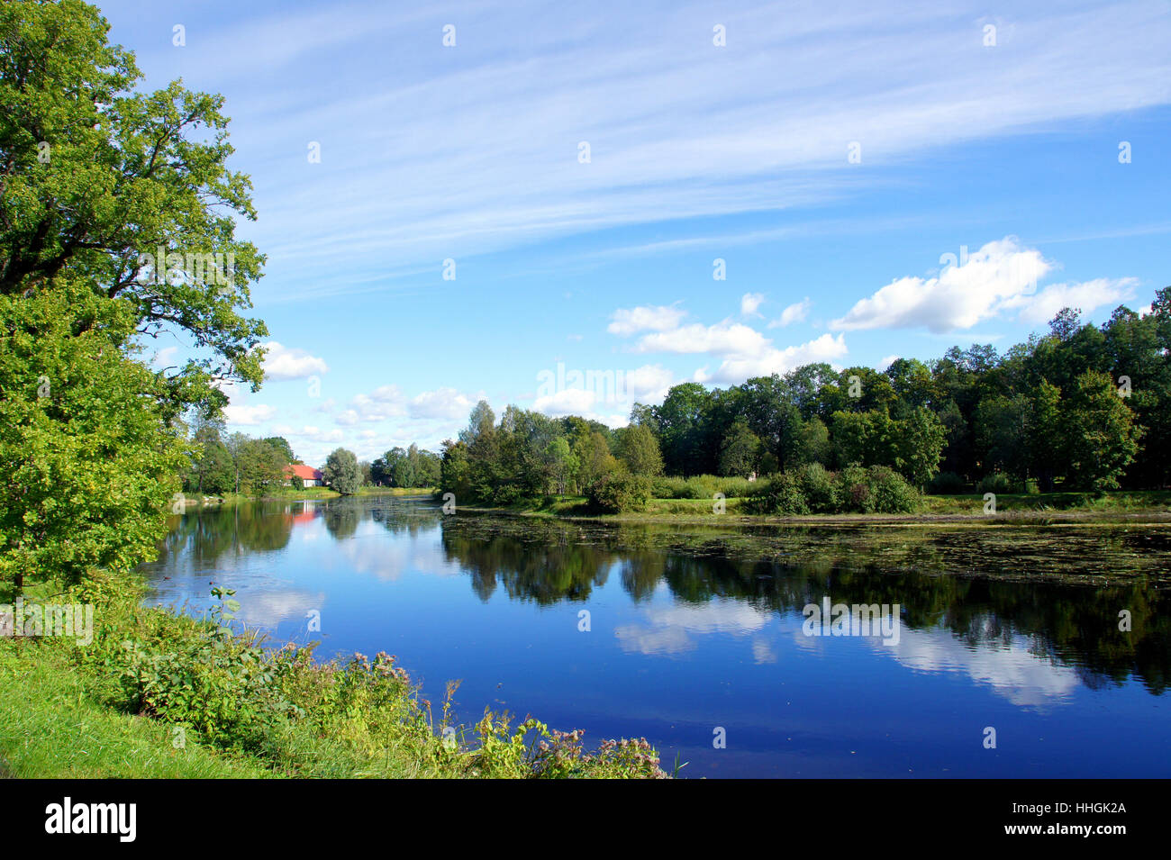 blue, tree, cloud, reflection, outdoor, idyllic, calm, landscape ...
