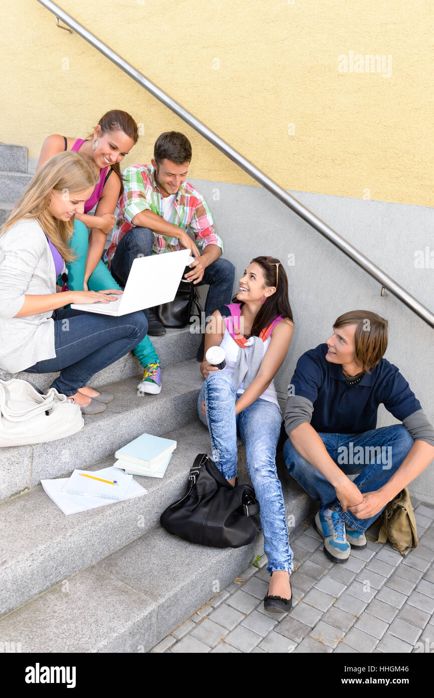 gesture, stairs, laptop, notebook, computers, computer, laugh, laughs ...