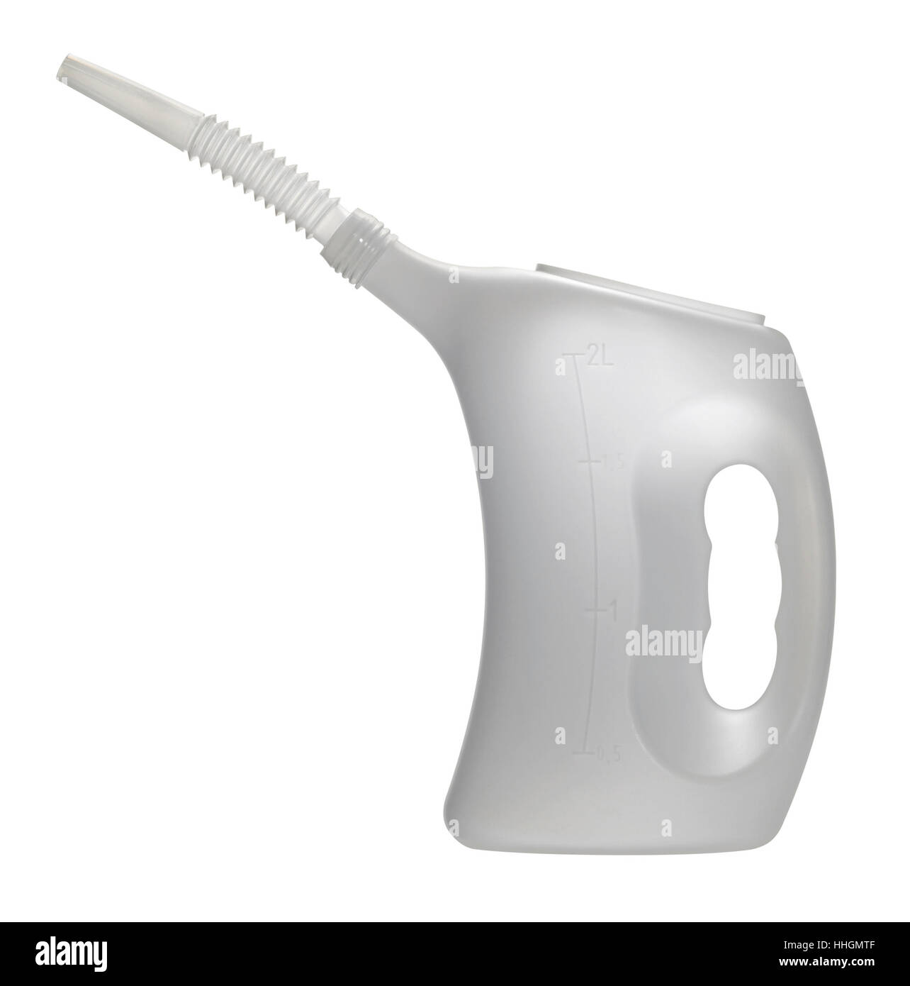studio photography of a translucent plastic oil can in white back Stock ...