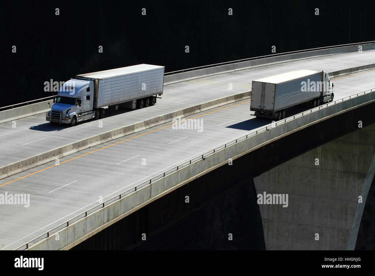 bridge, motorway, highway, freight, truck, lorry, travel, mountains ...