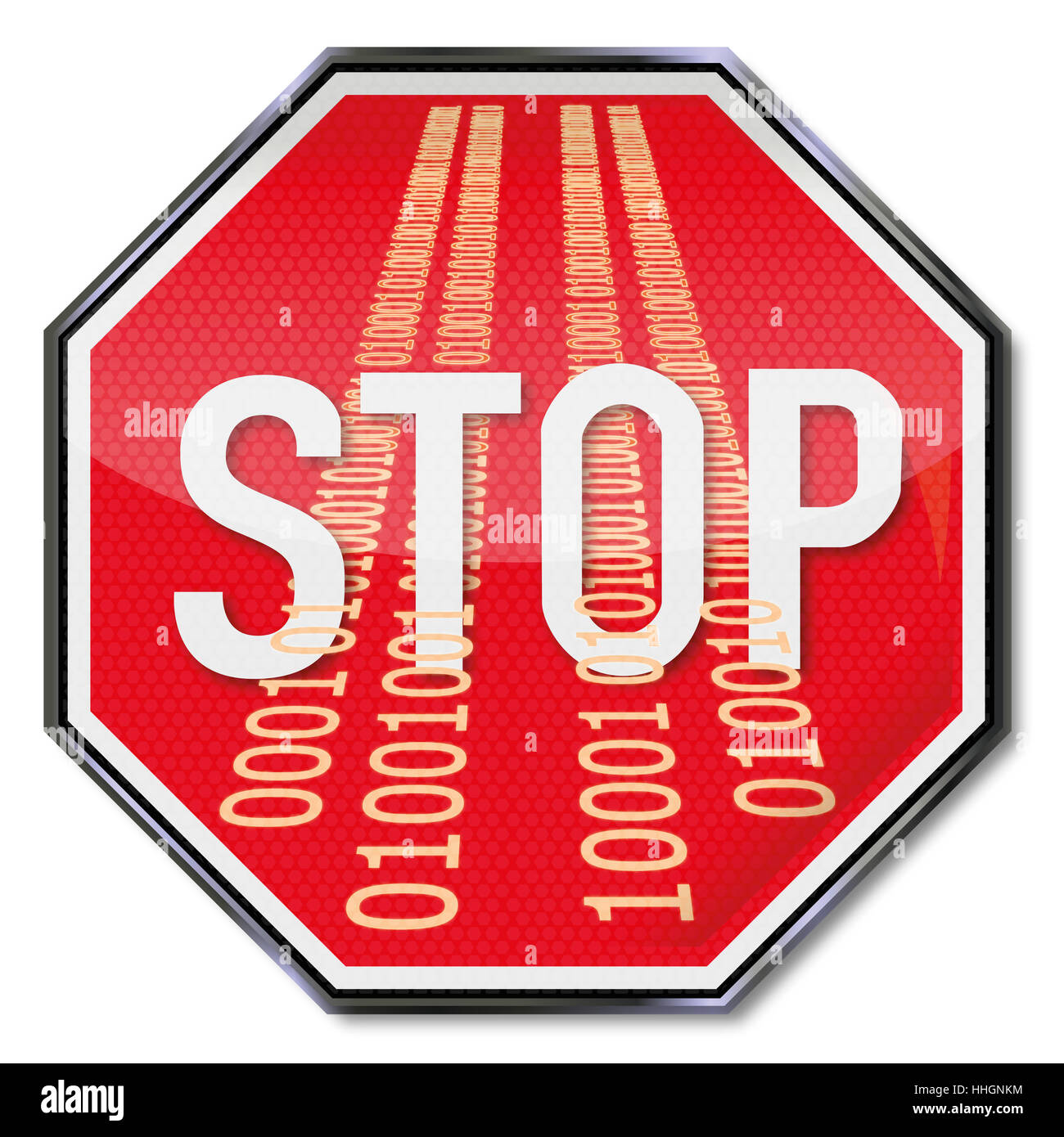sign stop data breaches Stock Photo - Alamy