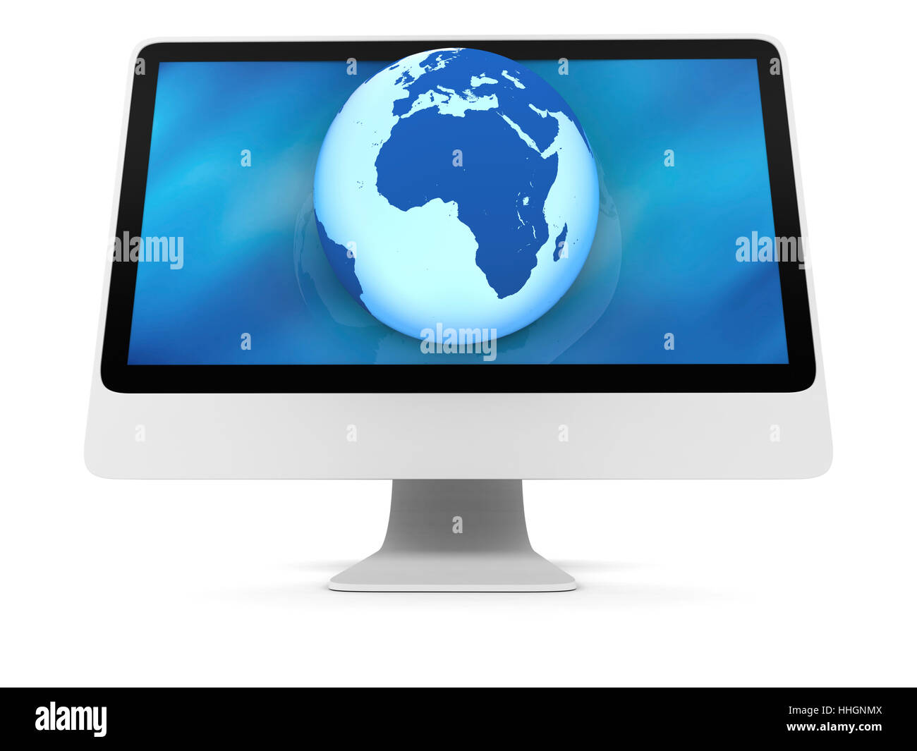 blue, isolated, illustration, monitor, screen, technology, globe ...