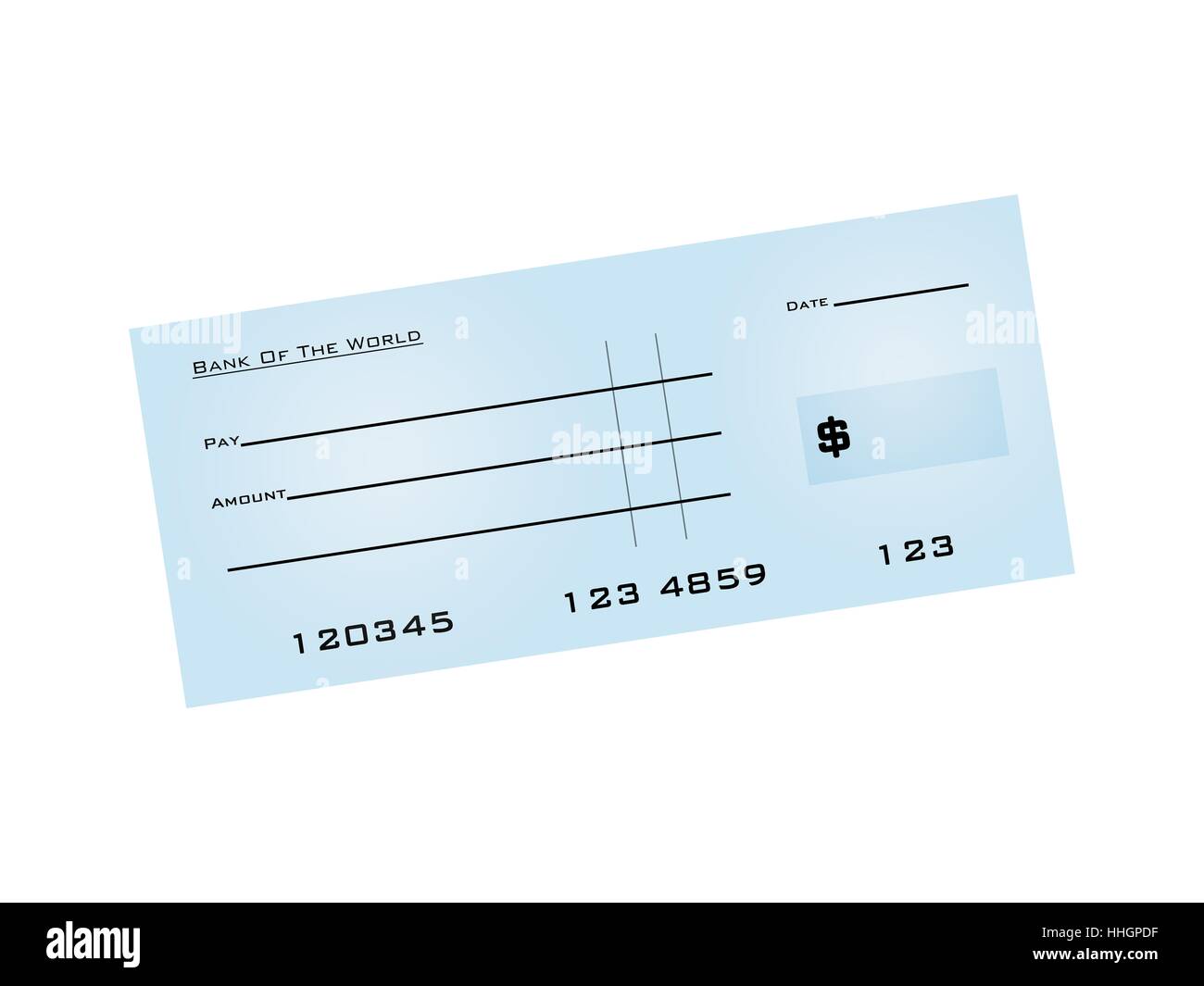A close up shot of a business bank cheque Stock Photo - Alamy