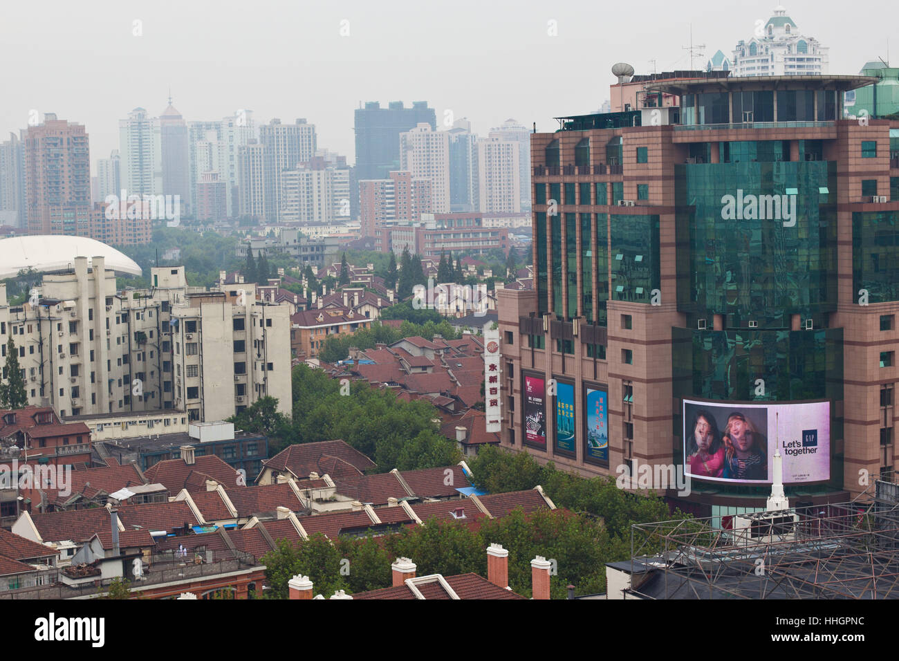 metropolis, city, league, skyscrapers, skyscraper, china, blue, humans ...