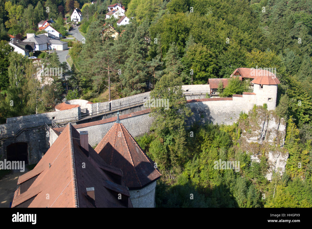 blue, tree, trees, bavaria, roofs, style of construction, architecture ...