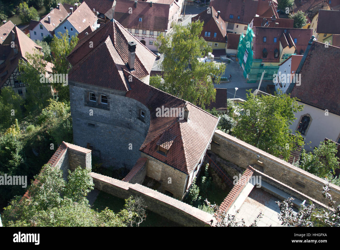 blue, tree, trees, bavaria, roofs, style of construction, architecture ...