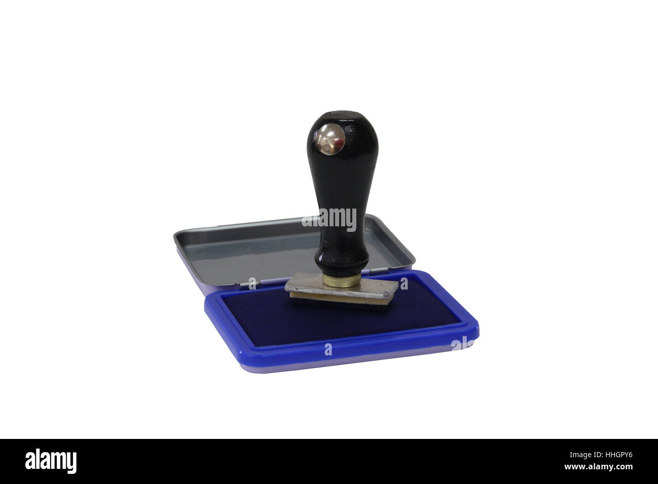 The blue stamp on a white background Stock Photo - Alamy
