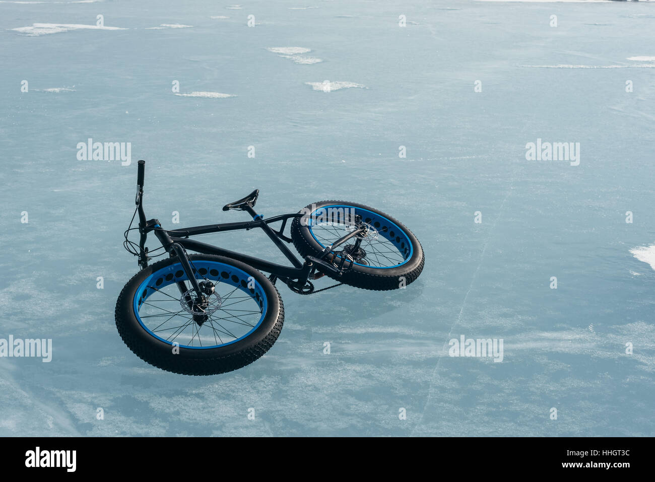 Fatbike also called fat bike or fat-tire bike - Cycling on large tire ...