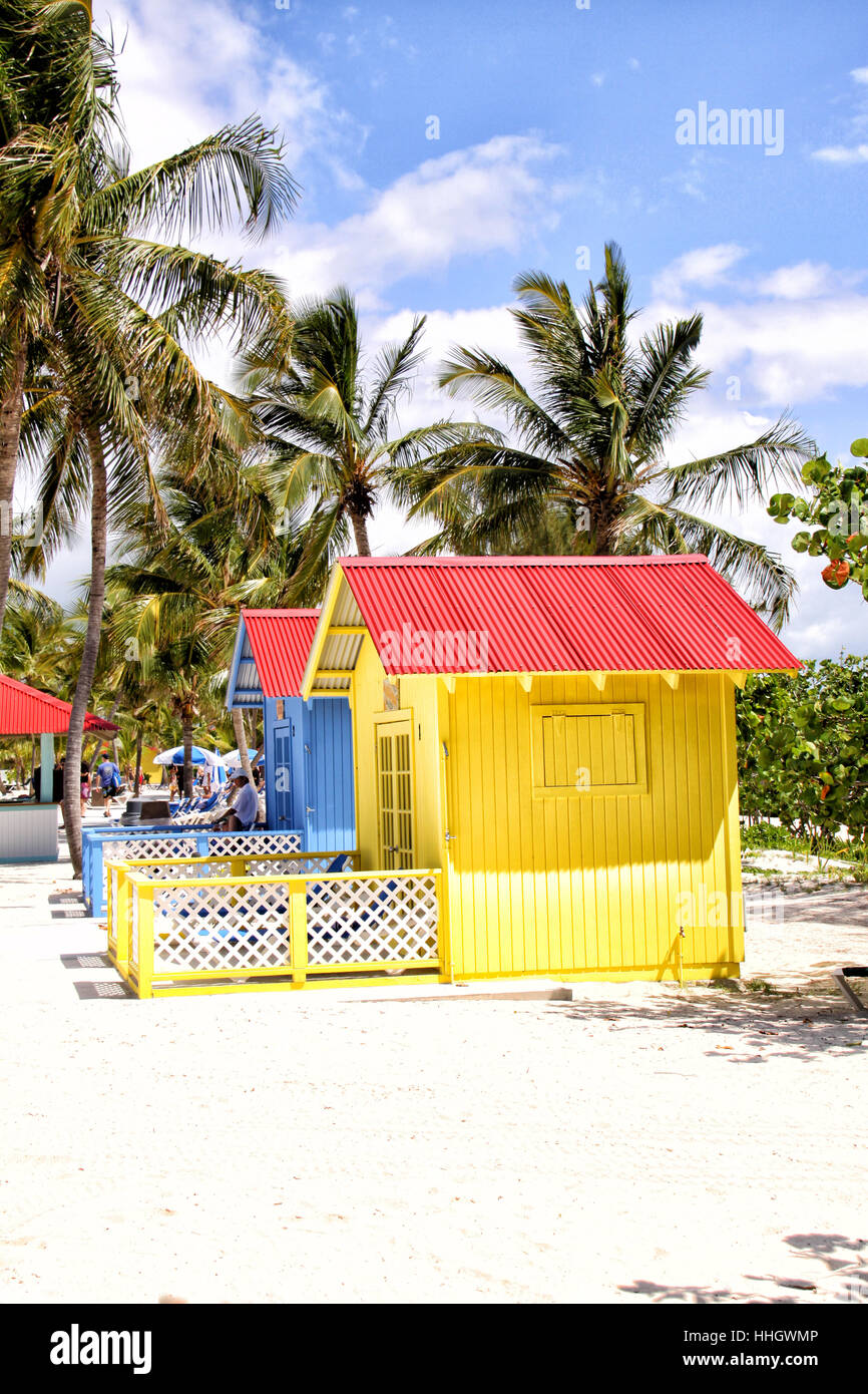 colorful huts in the maldives Stock Photo - Alamy