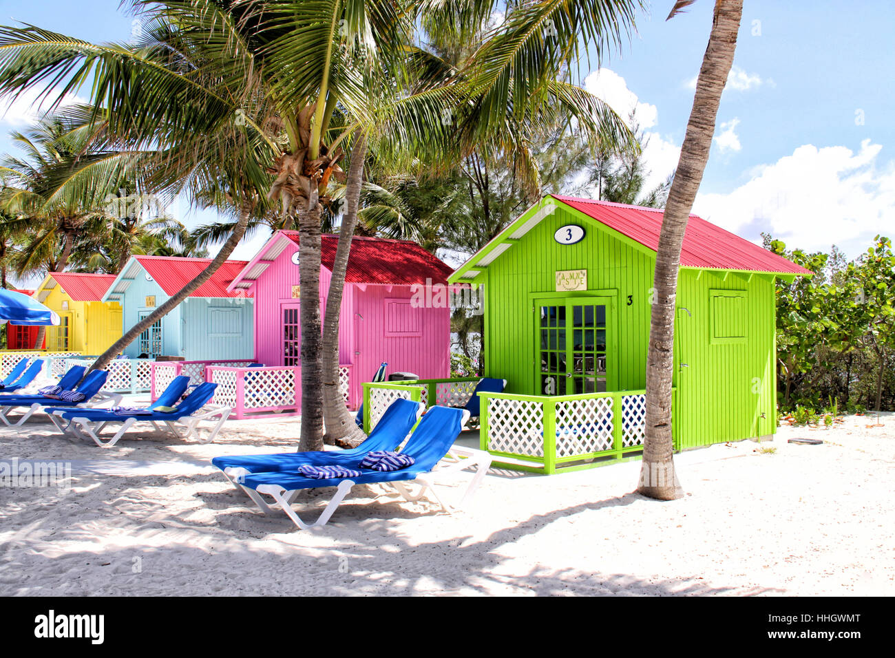 colorful huts in the maldives Stock Photo - Alamy