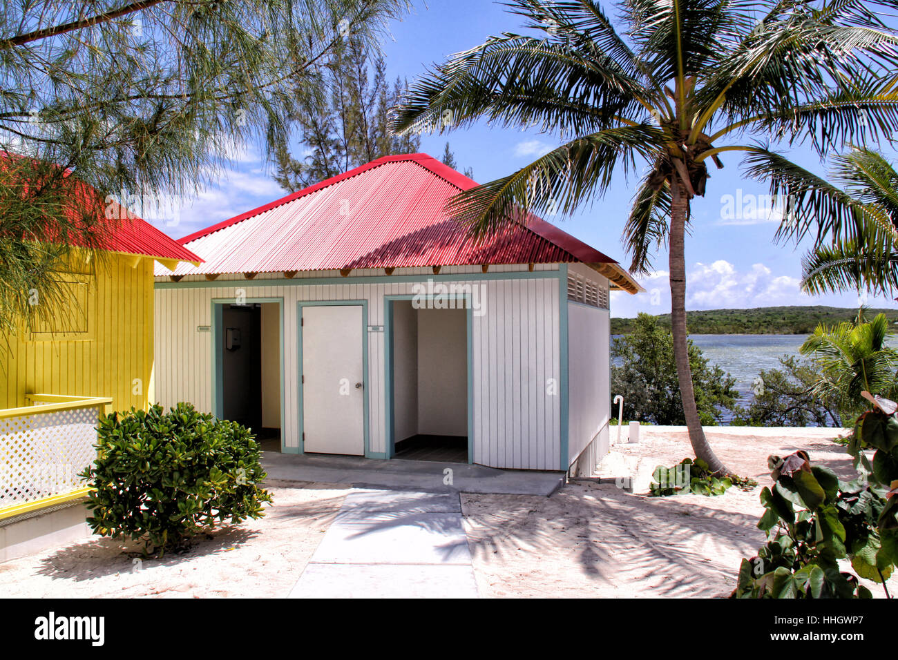 multicolored shacks in maldives Stock Photo - Alamy