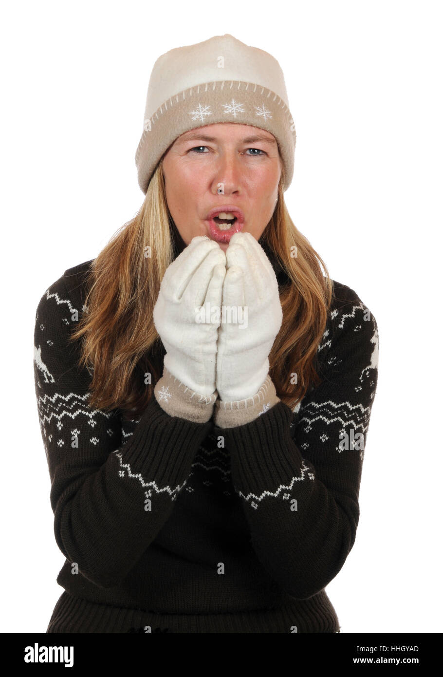 woman, cold, cap, attracted, is cold, thick, wide, fat, blue, woman ...