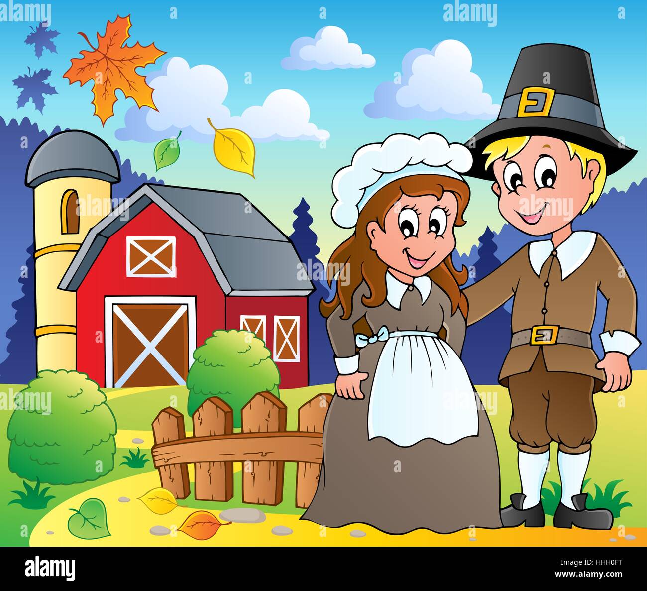 Pilgrim girl fall hi-res stock photography and images - Alamy