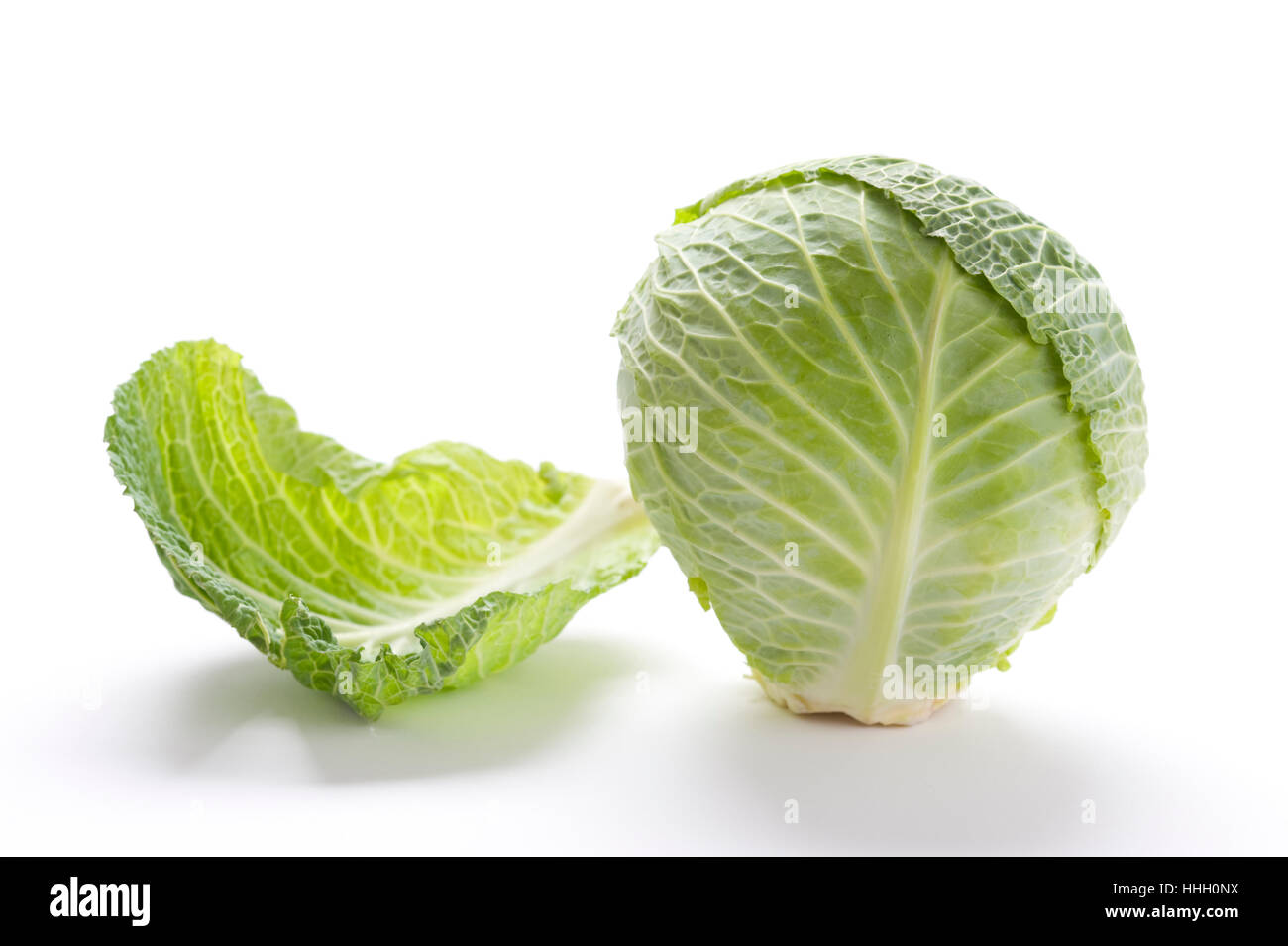 vegetable, raw, cabbage, whole, fresh, green, leaf, isolated, leaves ...