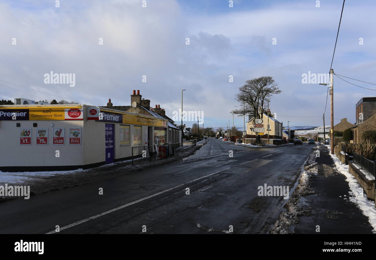 Muirhead street scene in winter Angus Scotland January 2017 Stock Photo ...